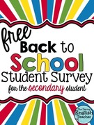 Back School Student Survey., Teacher Idea