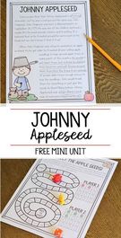 Johnny Appleseed Free Mini Unit., Teacher Idea