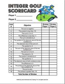 Integer Golf., Teacher Idea