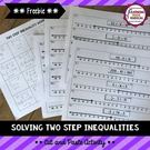 Solving Two Step Inequalities Cut Paste Activity., Teacher Idea