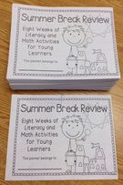 Math Literacy Summer Review Packet., Teacher Idea